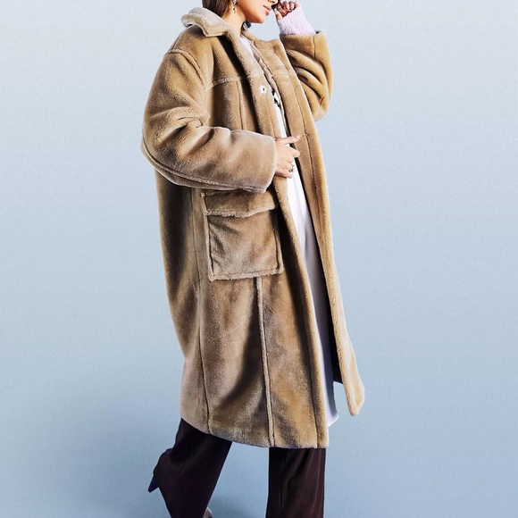 ASOS | Jackets & Coats | Asos Design Longline Plush Faux Fur Coat In ...